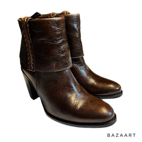 SIZE 7.5B Two24 by Ariat Brown Leather High Heel Ankle Boots Women ...