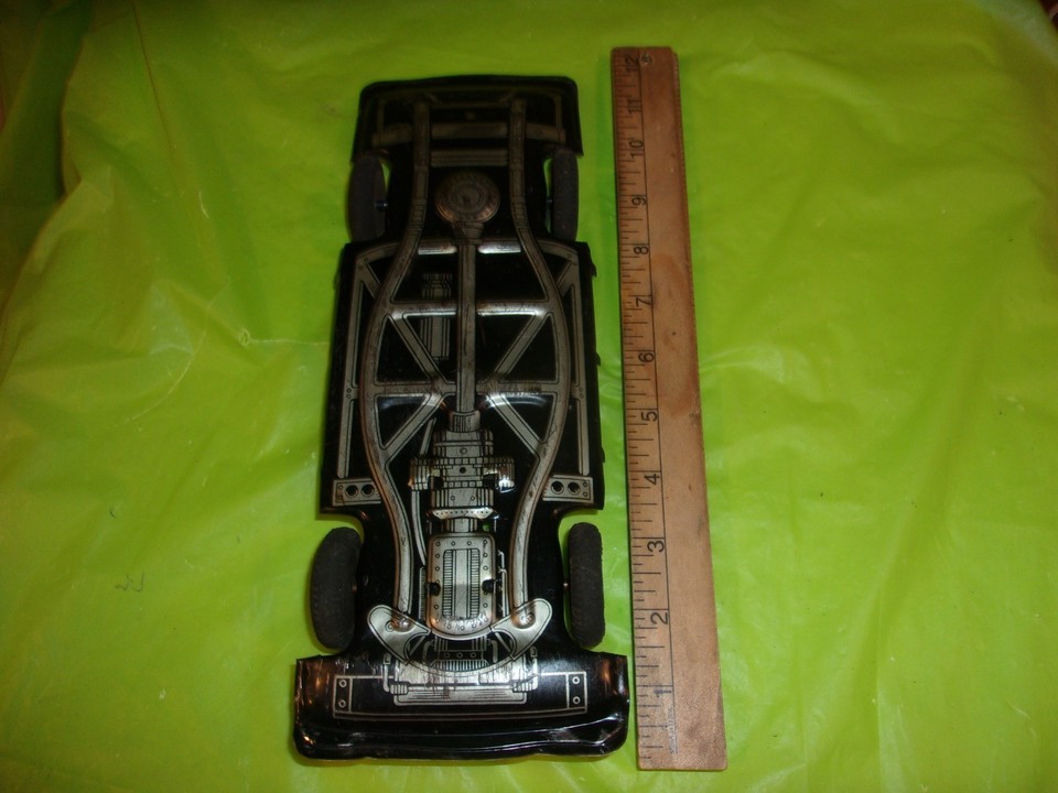 BANDAI "FORD PICK-UP" #3381 FRICTION DRIVE TIN TOY TRUCK!! BODY IS LOSE ...