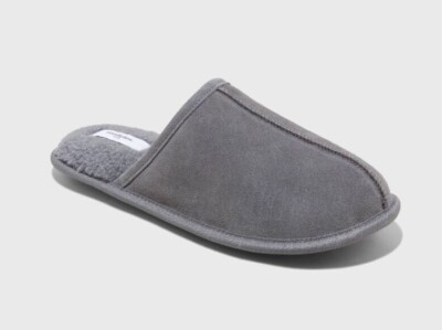 Men's Alex Scuff Slide Leather Slippers Gray - Goodfellow & Co - SIZE S ...