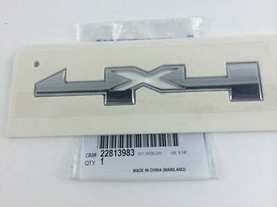 GM# 22813983 14-18 SILVERADO SIERRA CHROME 4 X 4 DOOR EMBLEM NAMEPLATE ...