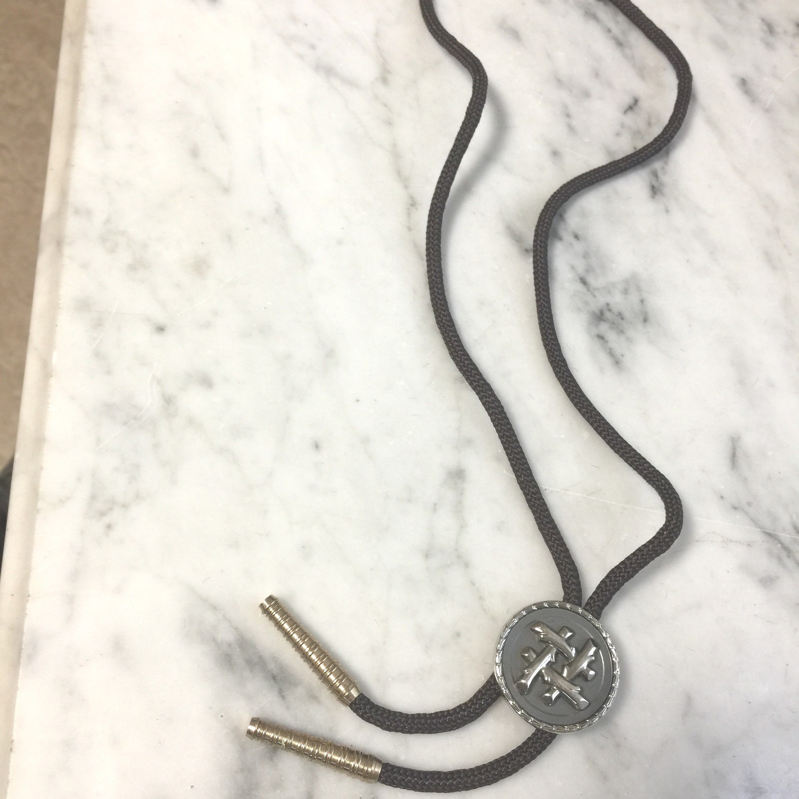 Bolo String Tie Vintage Men's Gold Fleck Aventurine 1… - Gem