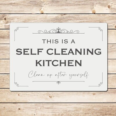 Funny Self Cleaning Kitchen Sign, Retro Vintage Kitchen Decor, Giftt ...