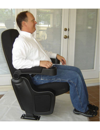 4 New REAL Movie CINEMA Rocker SEATS Home theater seating rocking black ...