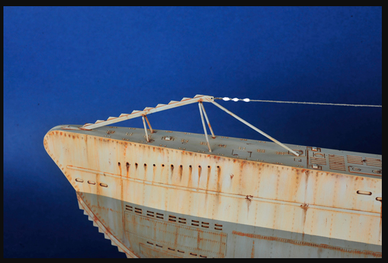 TRUMPETER 1/48 WW II GERMAN DKM U-BOAT TYPE VIIC U-552 SUBMARINE MODEL ...