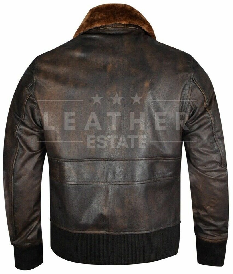 Navy G-1 WWII Flight Bomber Pilot Genuine Distressed Leather Brown ...