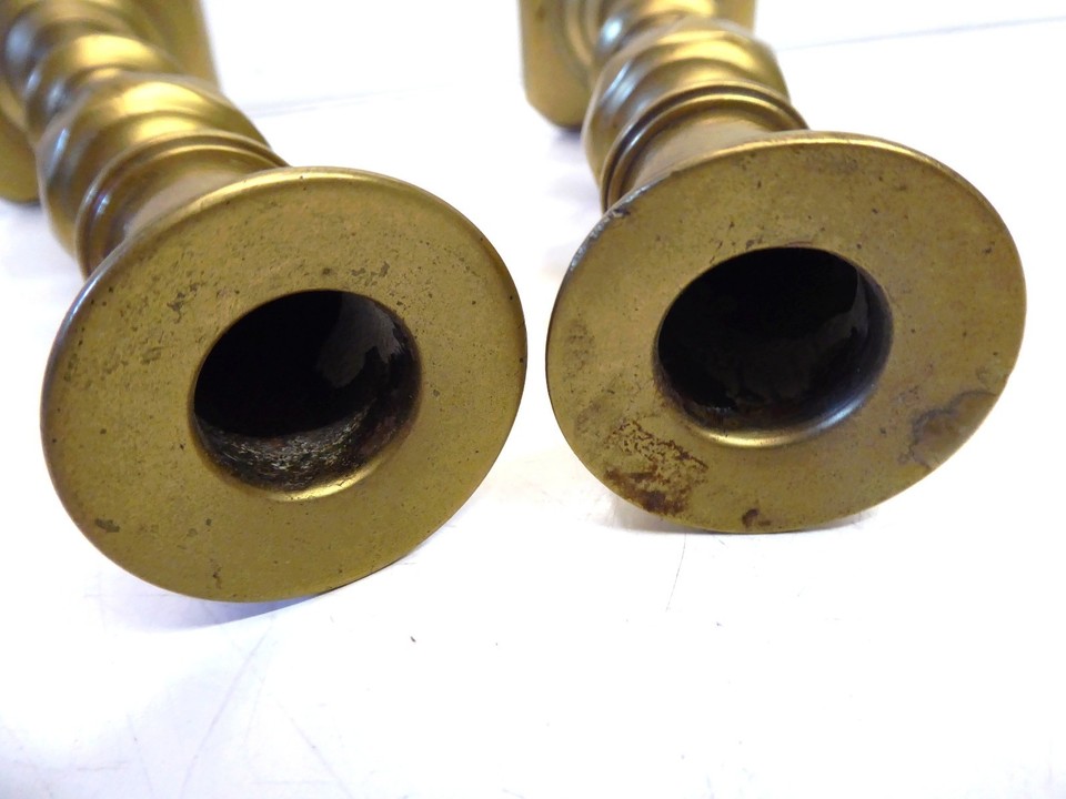 Pair of Antique Brass Candle Sticks, 8", marked ‘England’ | eBay UK