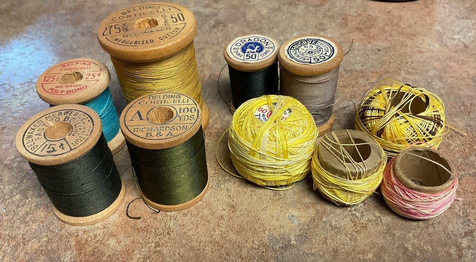 Vintage Thread Belding Corticelli And Dragon Wood Spools Bel-Waxed Lot ...