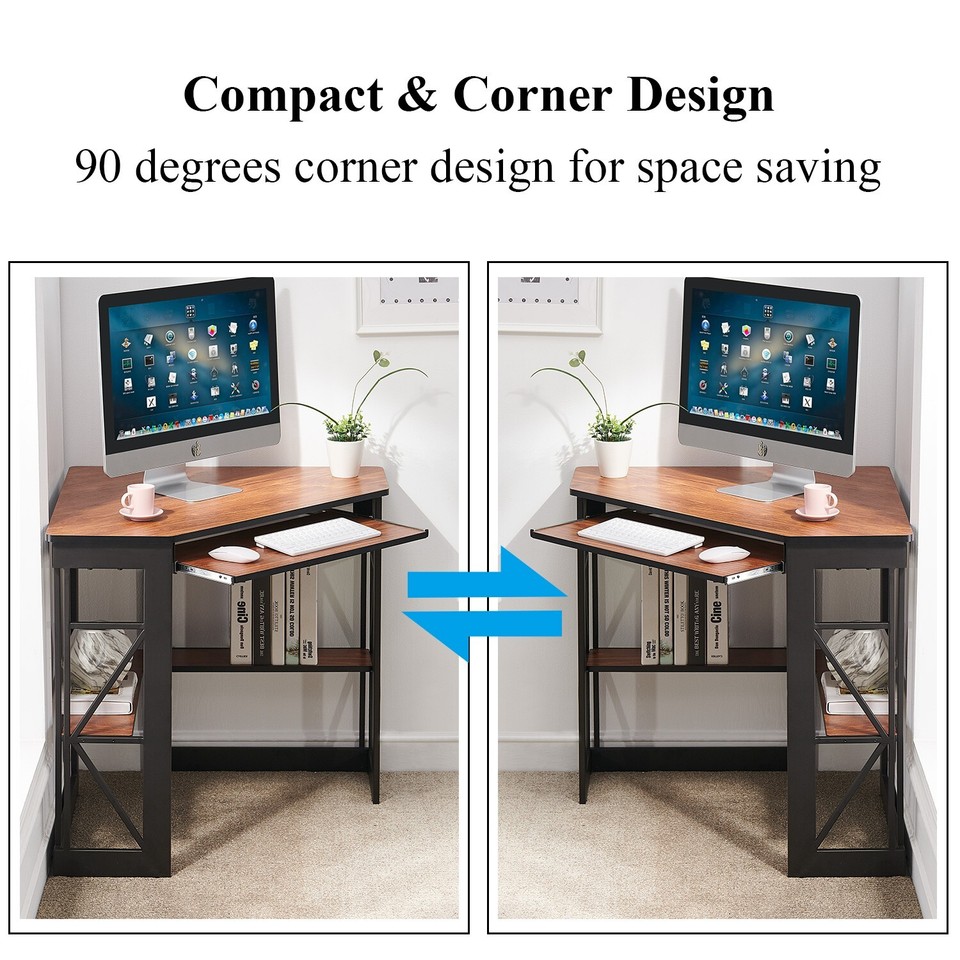 Home Office Table Corner Desk Laptop Computer Table Keyboard Tray ...