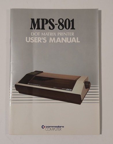 Commodore Computer MPS-801 Dot Matrix Printer User Manual | eBay