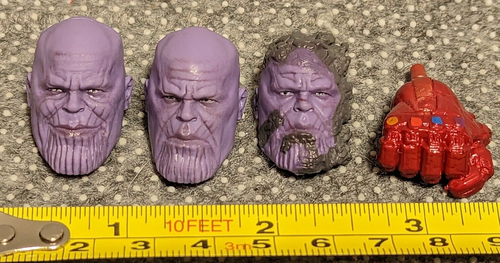 Thanos BAF 3 Heads & Red Gauntlet Lot Hasbro Marvel Legends Infinity ...