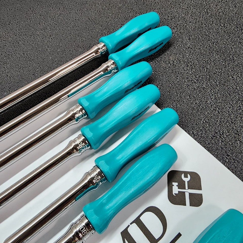 Snap-on Tools NEW 8pc TEAL Hard Handle 3/8" Drive Fixed & Flex Head ...