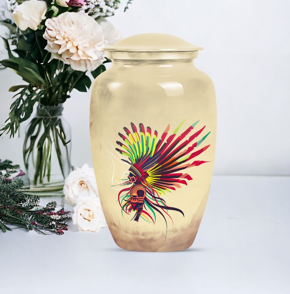 Colorful Native American Large Memorial Urn For Ashes For Mom & Dad (10 ...