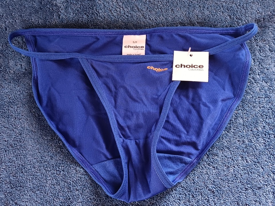 Vtg 2000s Bright Blue CALVIN KLEIN CHOICE String Bikini Panty NYLON ...