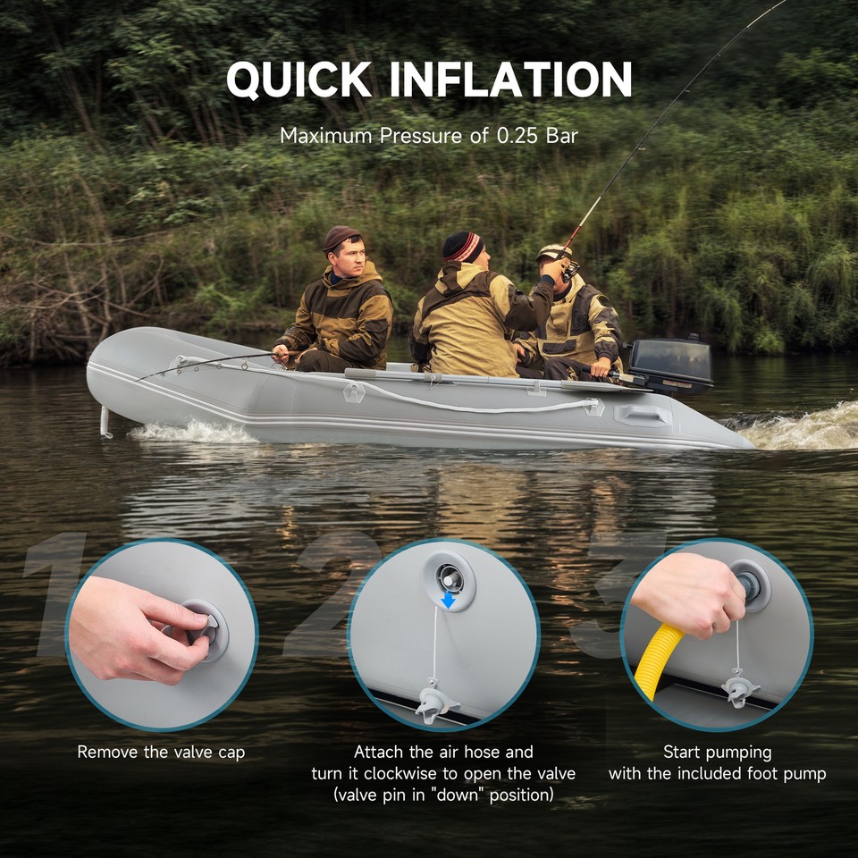 3M Inflatable Kayak Dinghy Boat Water Sports Raft for Adults Relaxing ...