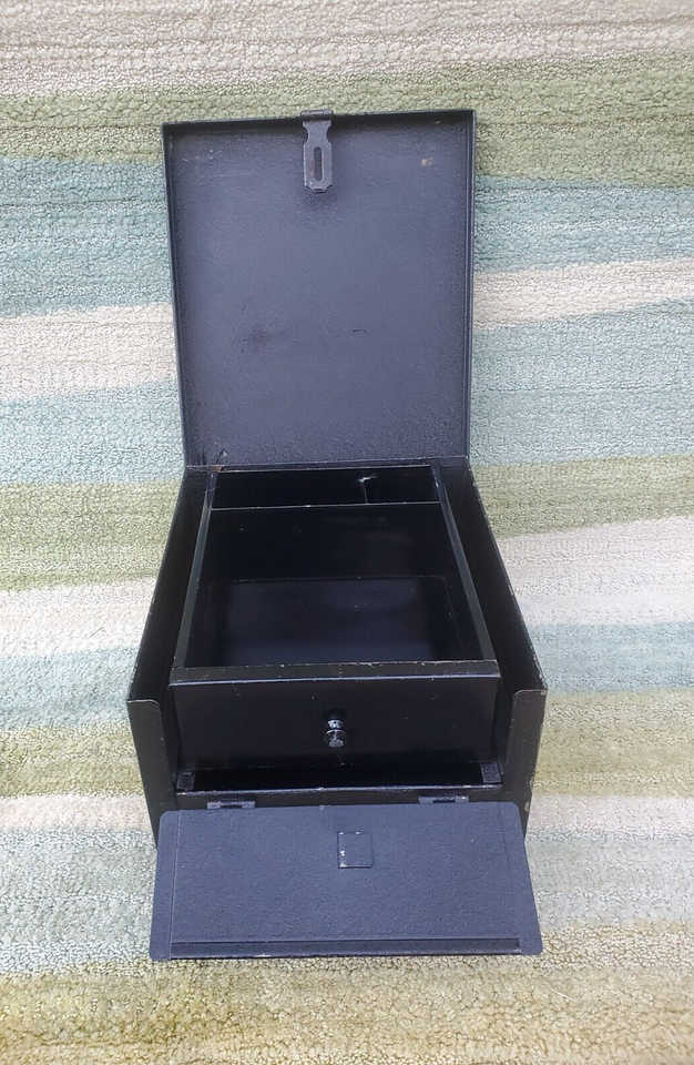 Military Lock Box Field Locker All Metal W/Insert Drawer Vintage Heavy ...