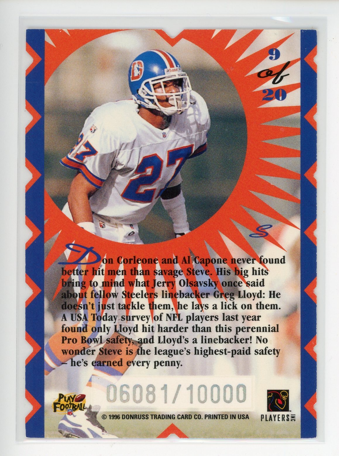 1996 Donruss - Hit List #9 Steve Atwater /10000 for sale online | eBay