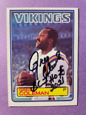 SIGNED GREG COLEMAN 1982 TOPPS FOOTBALL CARD AUTOGRAPHED - VIKINGS | eBay