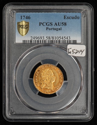 1746 Portugal Gold Escudo Coin - PCGS AU 58 - .1054 AGW - SKU-G5244 | eBay