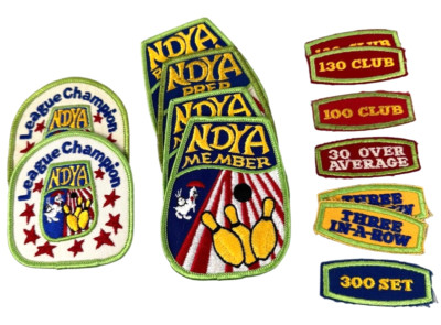 NDYA Duckpin Bowling League Shoulder Patches Embroidered Sewn Merrow ...