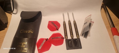 NOS NEW IN PACKAGE Vintage Darts CLASSIC Winmau TARGET Nickel BRASS 23g ...