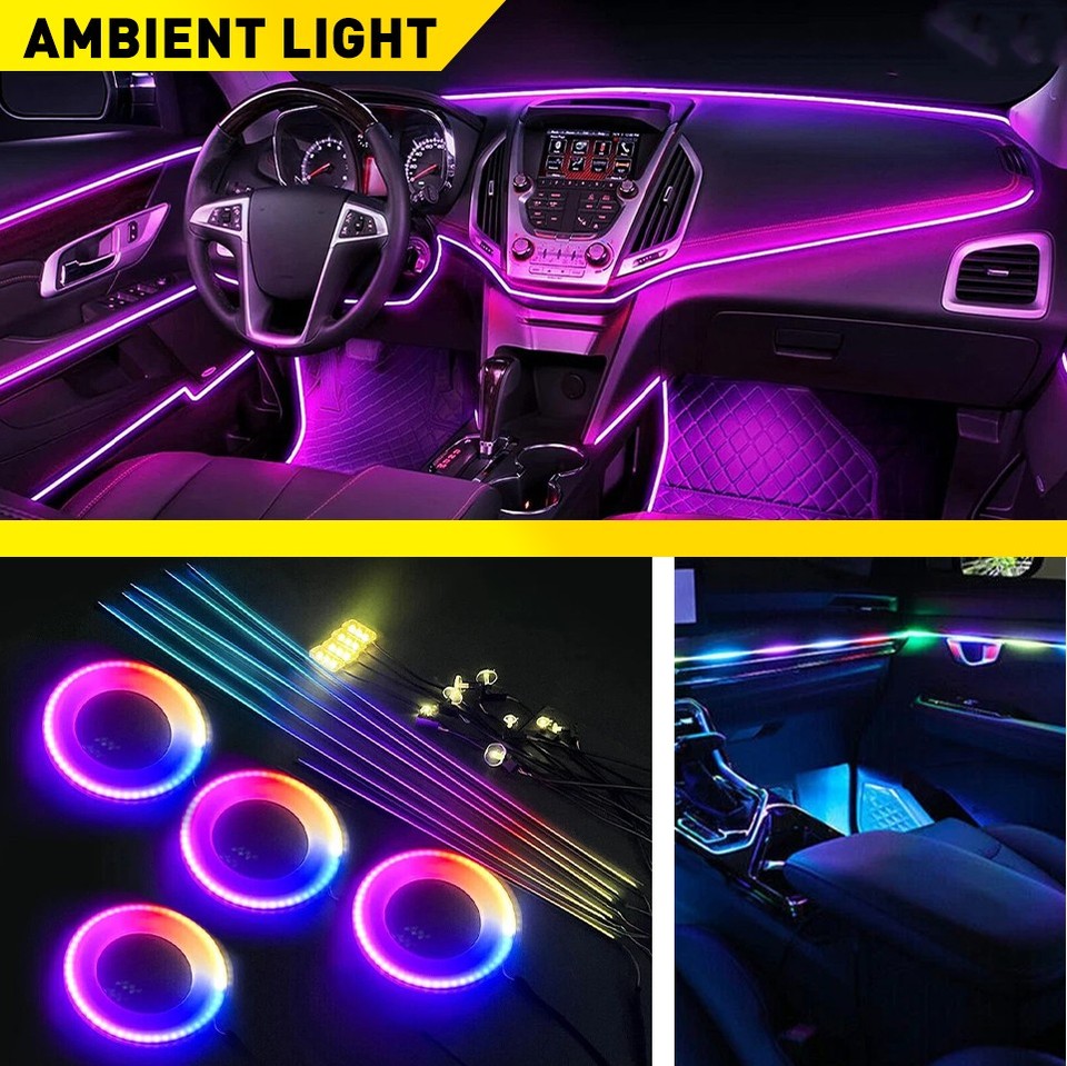 6/10/14/18/22 in 1 RGB LED Symphony Car Interior Acrylic Ambient Strip ...