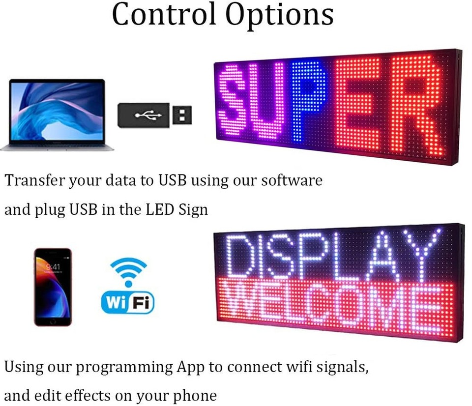 Outdoor P10 LED Digital Sign - RGB Full Color WiFi Programmable LED ...