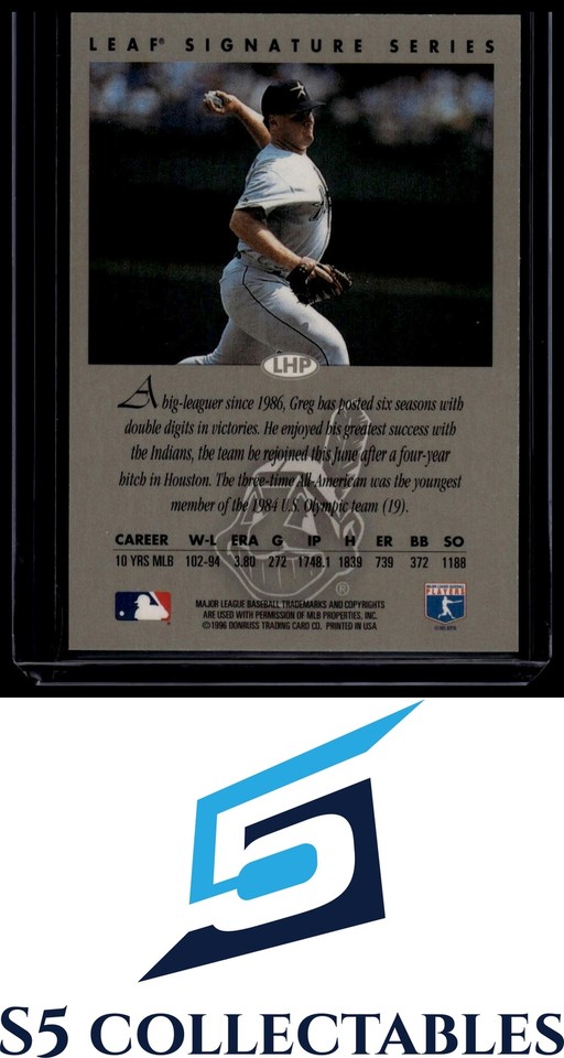 1996 Leaf Signature Series #NNO Greg Swindell Autographs Bronze 1388 | eBay