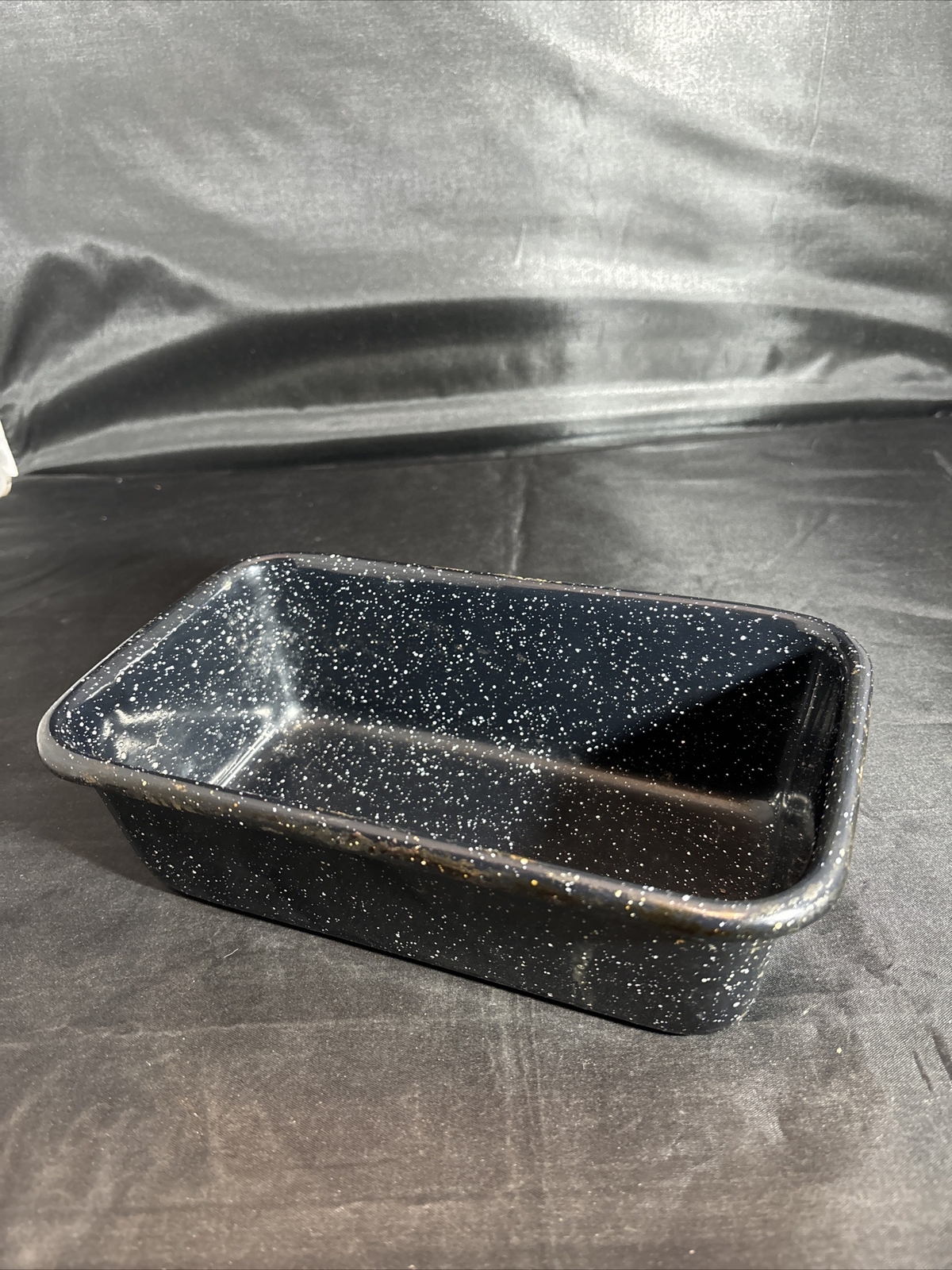 VINTAGE SPECKLED ENAMELWARE BAKING LOAF PAN | eBay