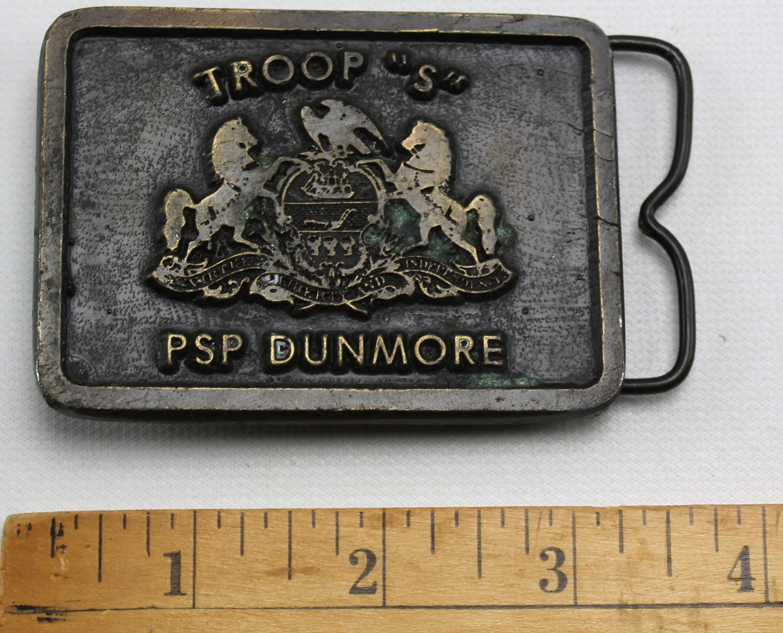 Troop "S" PSP Dunmore Horse Statue Solid Brass Belt Buckle | eBay
