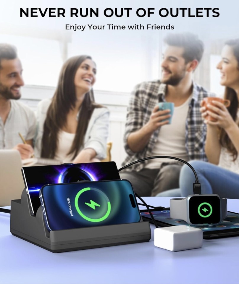 Multi-Charging Dock Wireless Cellphone Charger Station for iPhone ...