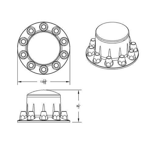 United Pacific 10263 Freightliner Peterbilt Chrome Plastic Axle Cover ...