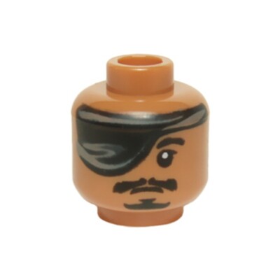 LEGO - Minifig, Head Large Eyepatch, Black Eyebrow, Moustache and ...