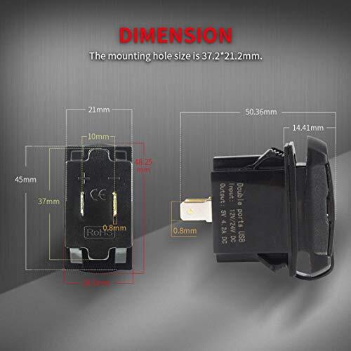 Marine Usb Rocker Switch 12v Dual Charger Ports 4.2a Waterproof Outlet ...