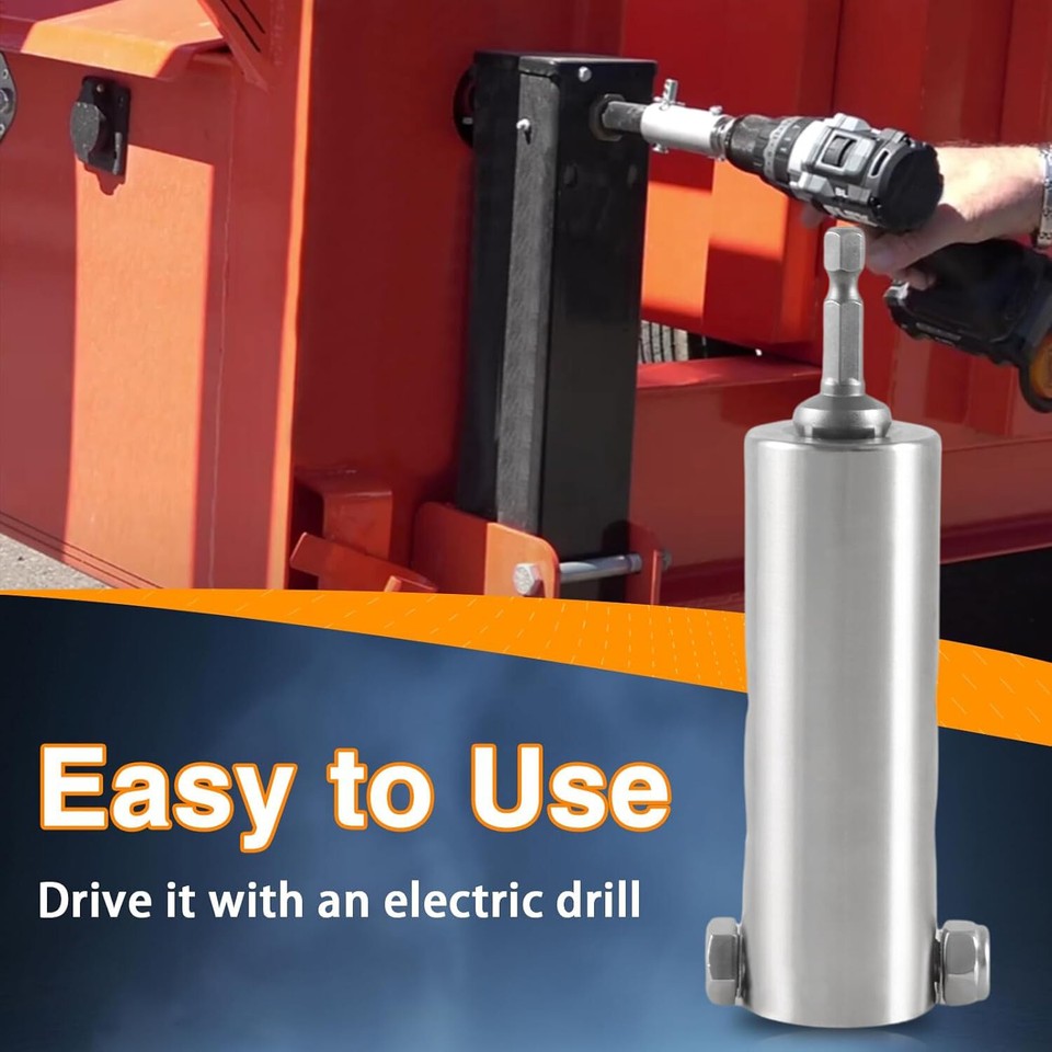 Trailer Jack Drill Adapter w/1/2 in Socket Bit for 1 Inch Jack Drive ...