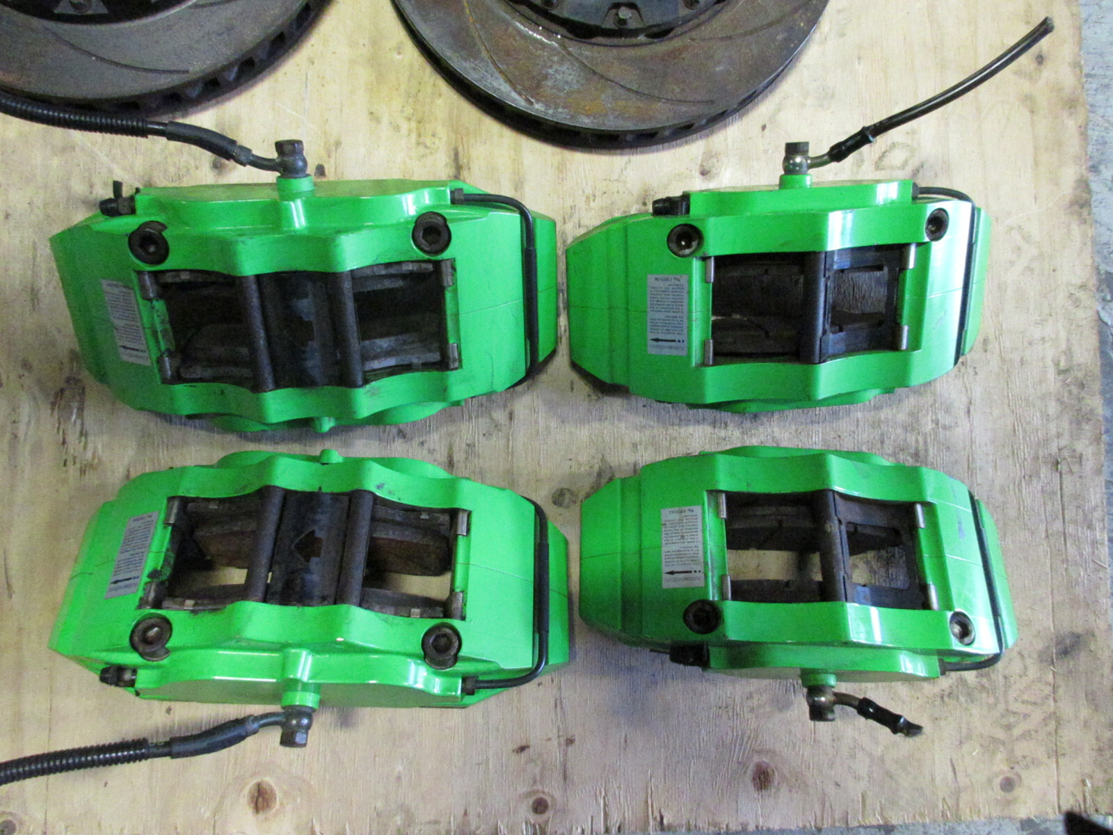 D2 Front 8 Pot + Rear 4 Pot Calipers Disk + Brake Pad D2 Front Rear ...