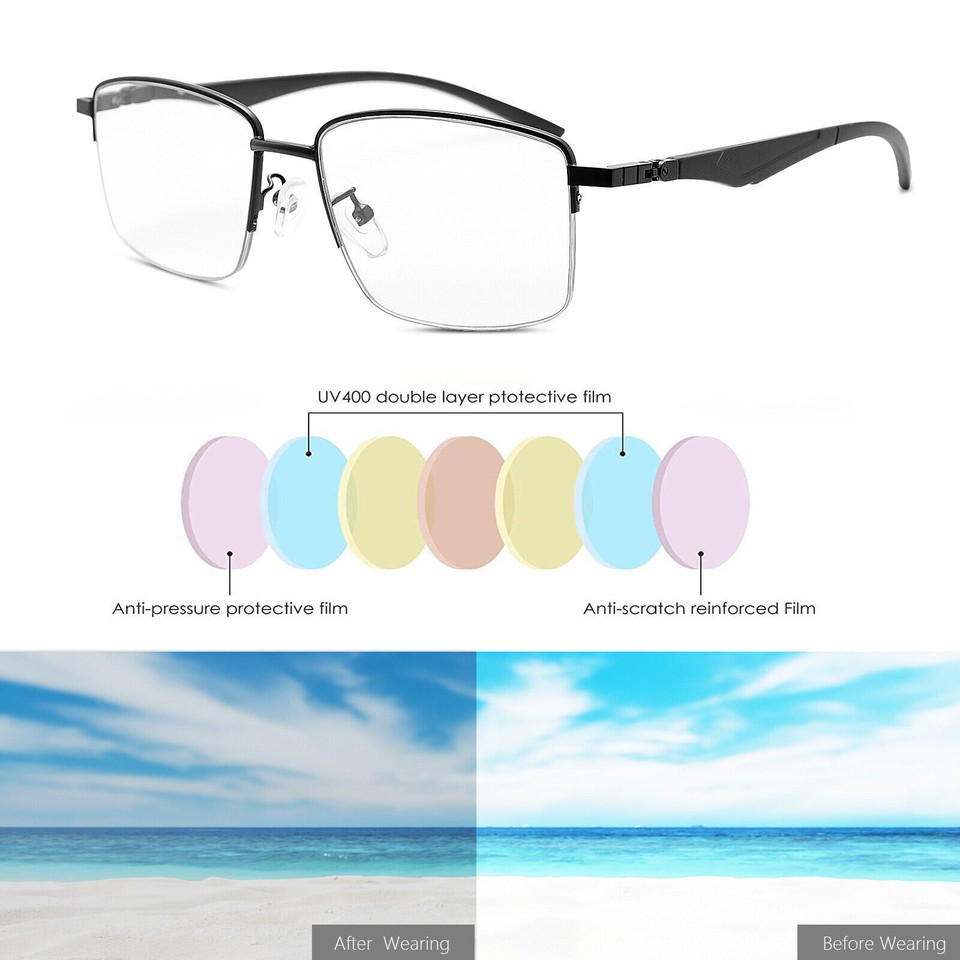 Photochromic Progressive Multifocal Reading Glasses 180° Rotatable ...