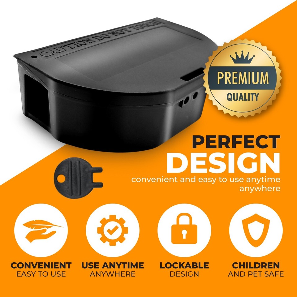 16 Pack Mouse Bait Stations with 8 Keys, Outdoor Rodent Box Station for ...