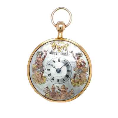 Jacquemart Glockenschlag Viertelrepetition Spindeltaschenuhr Henry ...