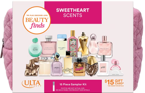 15 Pc ULTA Sweetheart Scents Luxury Fragrance Sample Set + Pink Bag, No ...