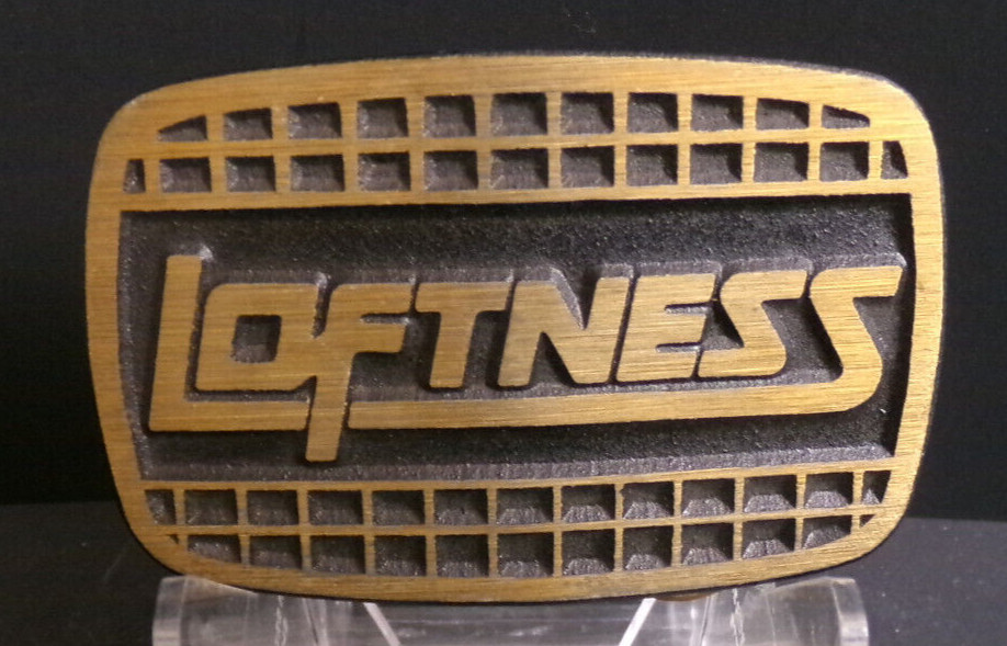 Vintage LOFTNESS Solid Brass Belt Buckle - Gem