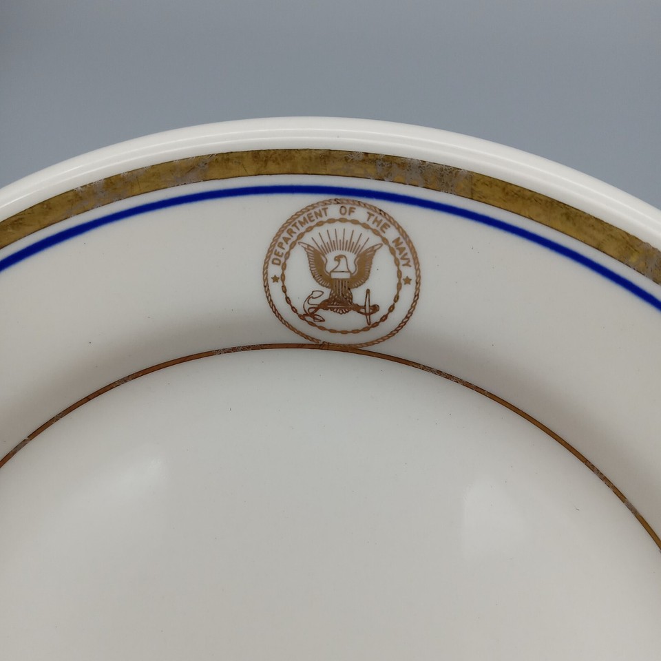 US Navy Wardroom Gold NAVY SEAL Bread 6.25" Plate HLC Homer Laughlin ...