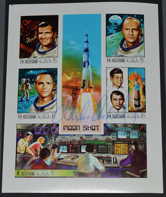 Charles Pete Conrad - Apollo 12 Astronaut Signed Sieger Stamp Block ...