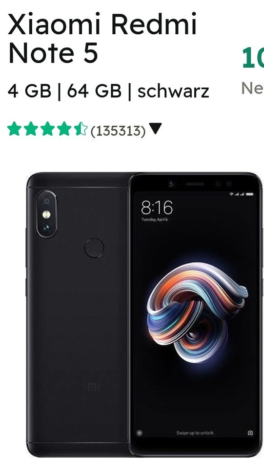 Xiaomi Handy Smartphone Redmi Note 5 - 64GB - Schwarz | eBay