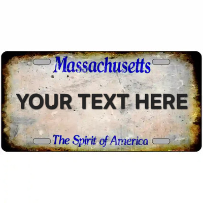 MASSACHUSETTS (NOVELTY REPLICA) METAL AUTO TAG LICENSE PLATE CUSTOM ...