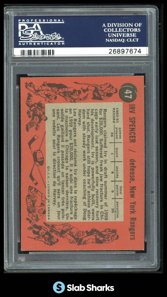 1961 TOPPS #47 IRV SPENCER RC ROOKIE PSA 8 | eBay