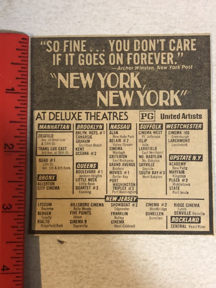 1977 New York New York Movie Vintage Print Ad Robert DeNiro Tpa16 | eBay