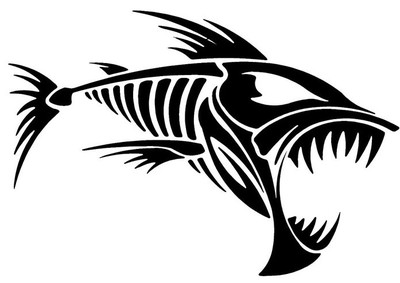 2 Aufkleber Angry Fish 8 Fisch Auto Sticker Decal 17 Cm Tuning JDM ...