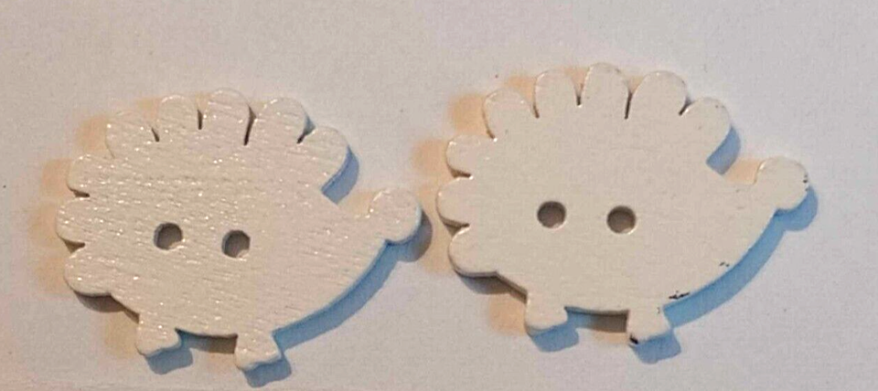 2 Green Hedgehog Sewing Buttons Crafting Wood 2 Hole 1" | eBay