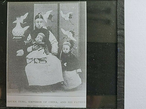1900s CHINA QING LAST EMPEROR PU YI, BROTHER & FATHER GLASS PHOTO ...