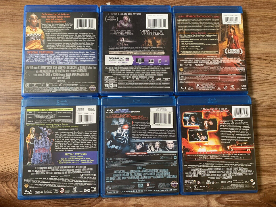 Horror Blu Ray lot shocker beetlejuice terminator A24 scream factory ...